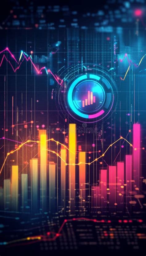 Vibrant Financial Data Visualization Vertical Bar Chart Dynamic Line