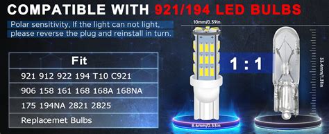 Jeflym 921 912 922 194 Led Rv Bulbssuper Bright White T10 W5w 168 175