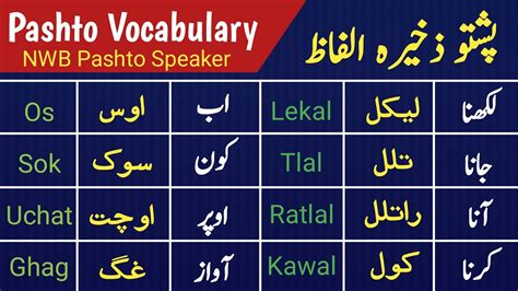 50 Pashto Words Meaning Pashto Vocabulary Learn Pashto Vocabulary
