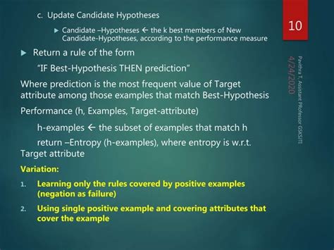 Learning Sets Of Rules Sequential Learning Algorithmfoil Ppt