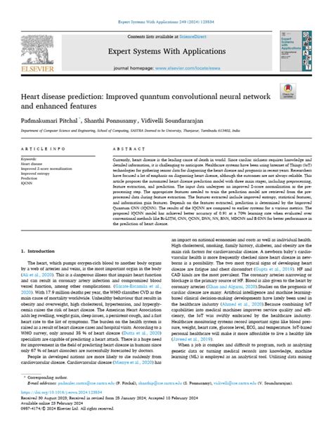 Heart Disease Prediction Improved Quantum Convolutional Neural Network And Enhanced Features Pdf