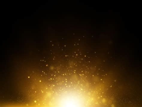 골드 Defocused 조명과 밝아진 추상 검은 배경 프리미엄 사진