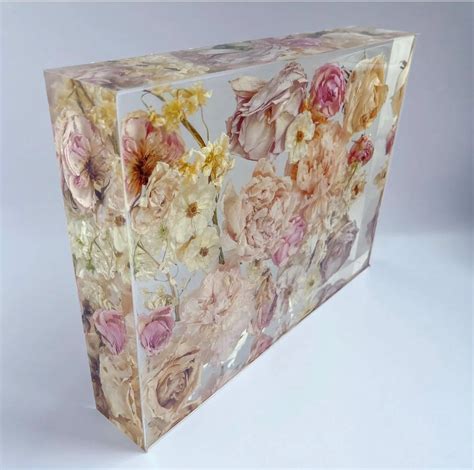 Large Resin Rectangle Block Preserve Forever Petals Preserved