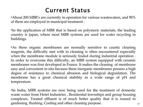 Membrane Bioreactor Technology An Overview PPT