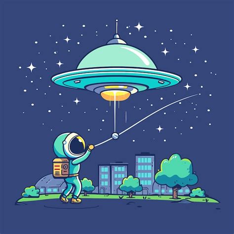 Premium Vector Aliencatchingufoillustrationwithtshirt