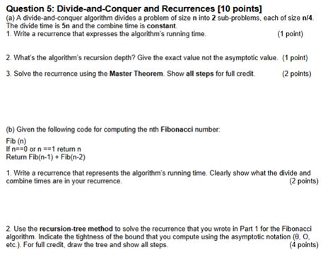 solved question 5 divide and conquer and recurrences 10