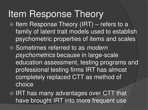 Ppt Introduction To Item Response Theory Powerpoint Presentation