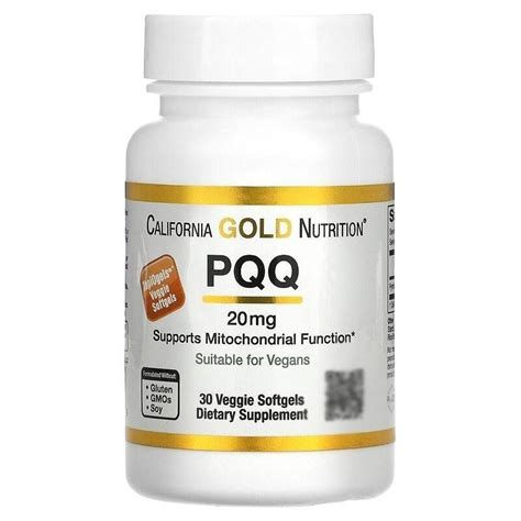 Пирролохинолинхинон (PQQ), 20 мг 30 капсул, Калифорния, California Gold ...