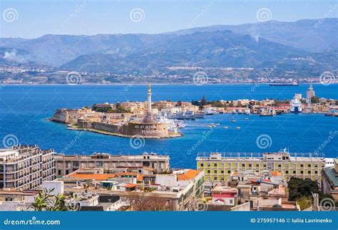 The Strait Of Messina Between Sicily And Italy View From Messina Town