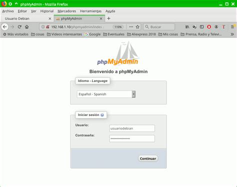 UsuarioDebian Crear Y Borrar Bases De Datos En PhpMyAdmin
