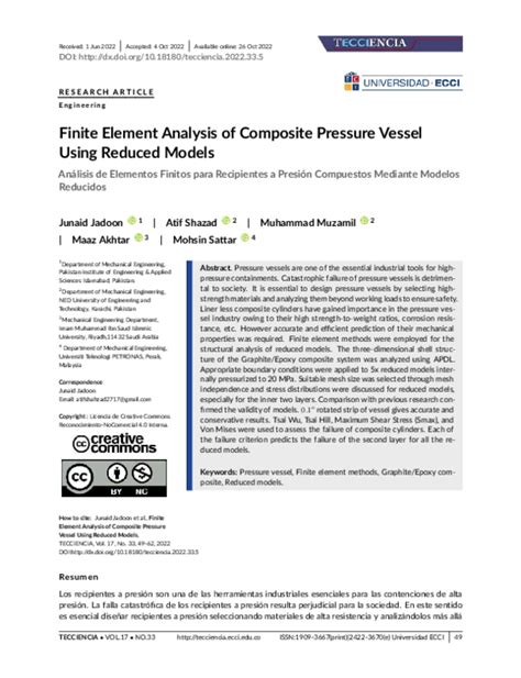pdf finite element analysis of composite pressure vessel using