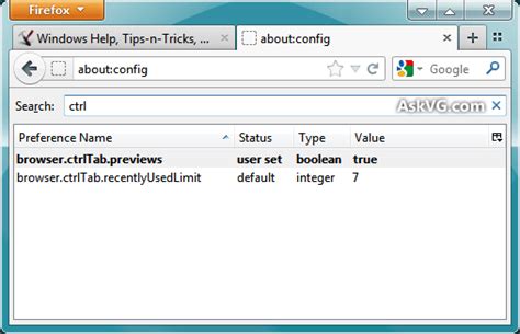 How To Enable New Ctrltab Preview Thumbnails List In Mozilla Firefox