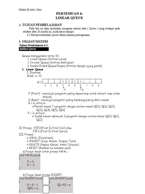 Pertemuan 6 Linear Queue Pdf