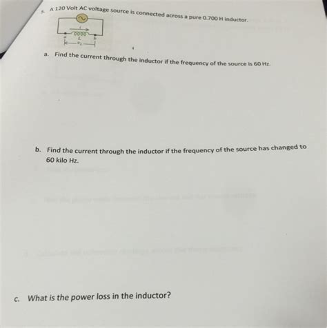 Solved A Volt AC Voltage Source Is Connected Across A Chegg Com