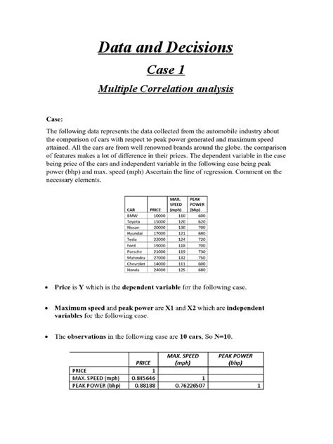 Correlation Dandd Case 1 Pdf