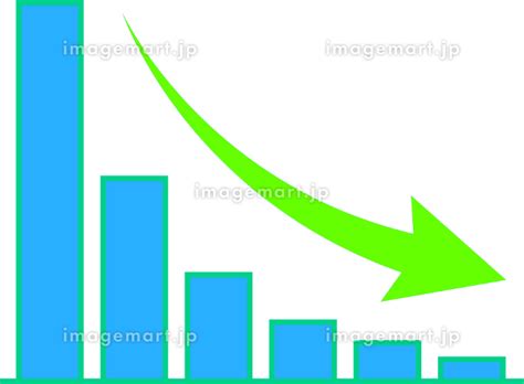 平面的な棒グラフと下っていく矢印のイラスト素材 170727103 イメージマート