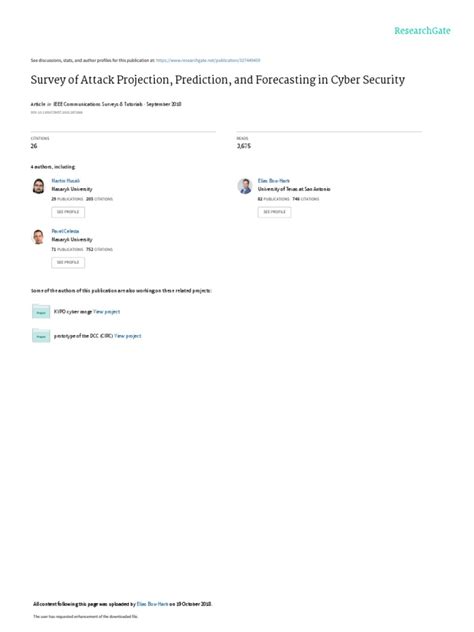 Survey Of Attack Projection Prediction And Pdf Situation Awareness Prediction