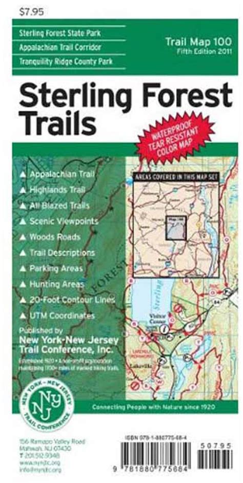 New York New Jersey Trail Sterling Forest Trails Map 8th Edition