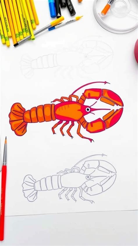 Simple And Elegant Lobster Drawing Tutorial