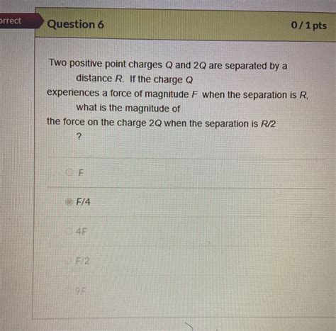 solved brrect question 6 0 1 pts two positive point charges