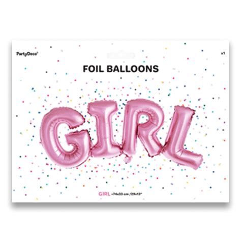 13 Inch Girl Pink Foil Letter Balloon Pack 1