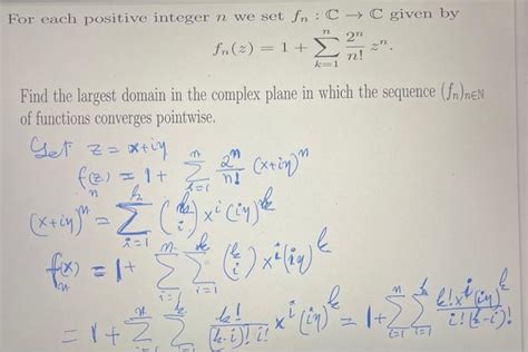 Solved For Each Positive Integer N We Set Fnc→c Given By