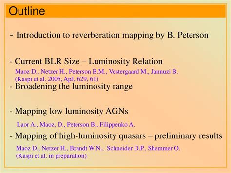 Ppt Reverberation Mapping Extending The Luminosity Range Powerpoint