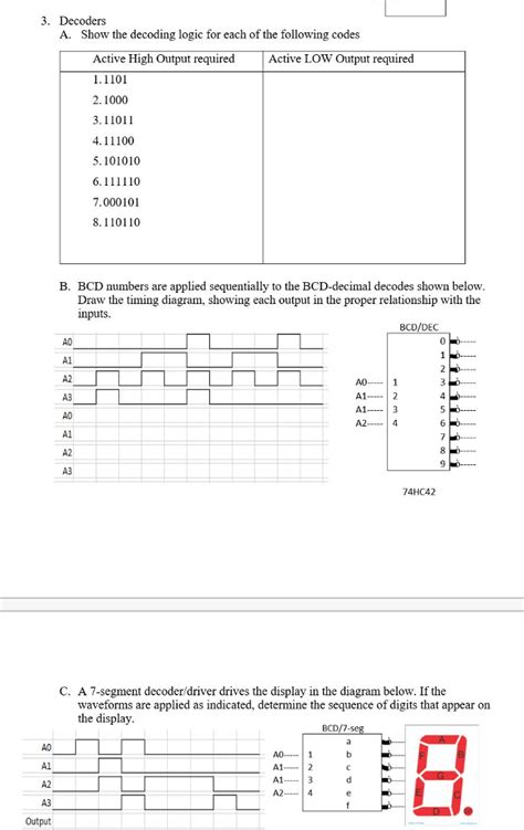 solved 3 decoders a show the decoding logic for each of