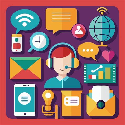 Customer Service Communication Support And Technology Icon Set Premium Ai Generated Vector