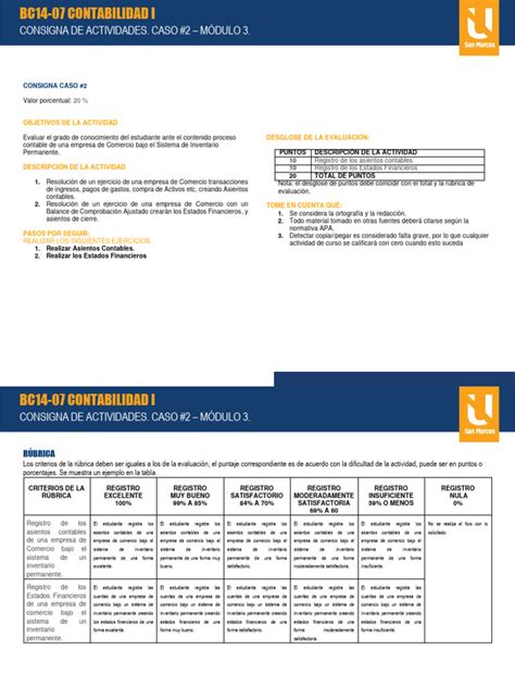 Módulo 3 Consigna Actividad Caso 2 Pdf Contabilidad Estado Financiero