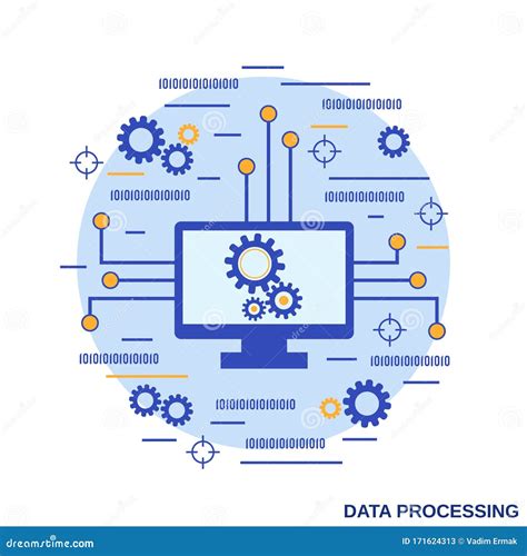Ilustración Del Concepto Vectorial De Procesamiento De Datos