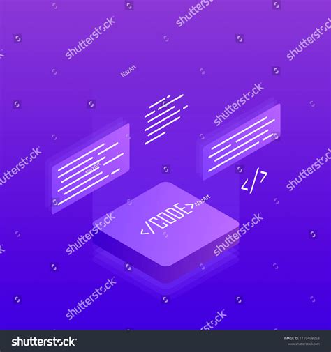 Software Development Programming Big Data Processing Stock Vector