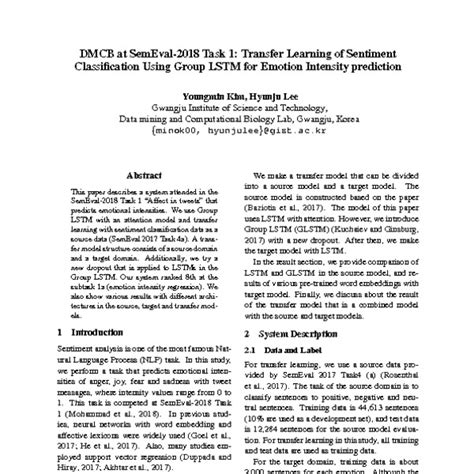 Dmcb At Semeval 2018 Task 1 Transfer Learning Of Sentiment