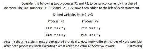 [solved] consider the following two processes p1 a solutioninn
