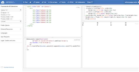 How To Split A Table Row With Jquery Insert Tr Between Tds Stack