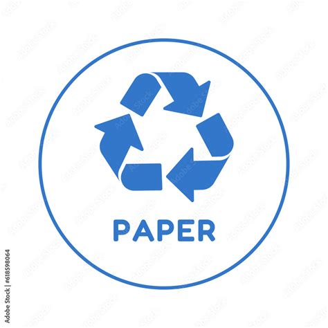 Vector Paper Recycling Symbol Color Blue Recycle Symbol Circle Stock