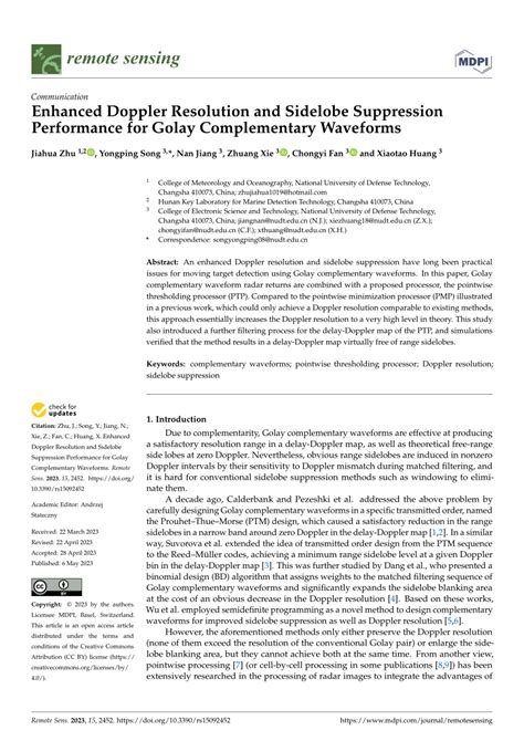 pdf enhanced doppler resolution and sidelobe suppression performance