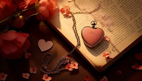 Premium Ai Image Heartshaped Locket With A Photo Inside Lying Atop A Love Letter Generated By