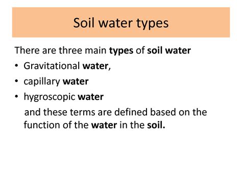 SOLUTION Soil Water And Its Types Studypool