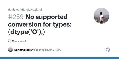No Supported Conversion For Types Dtypeo · Issue 259