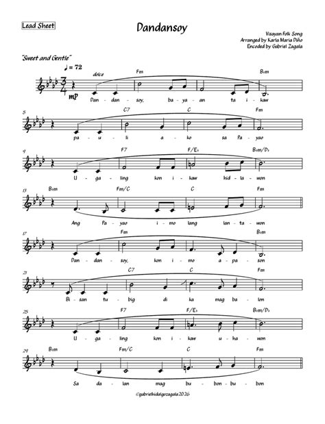 Dandansoy Piano Digital Sheet Music Sheet Music Plus