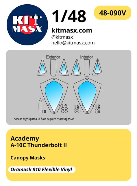 Academy A 10c Thunderbolt Ii 1 48 Canopy Masks Kit Masx