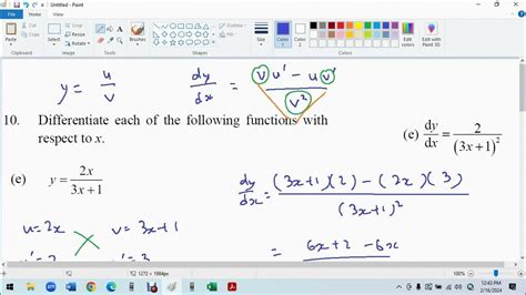 G Quotient Rule Q10 E F Youtube