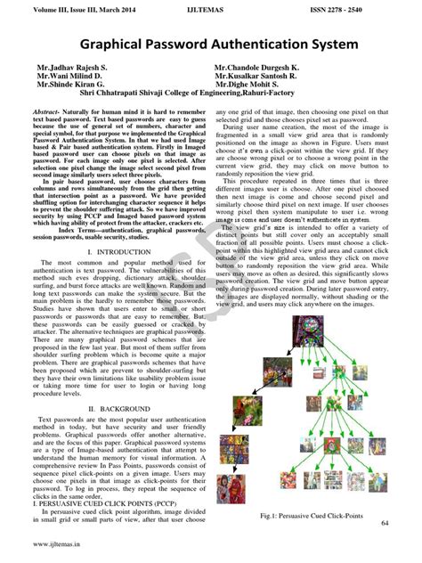 Graphical Password Authentication System Pdf Password Security