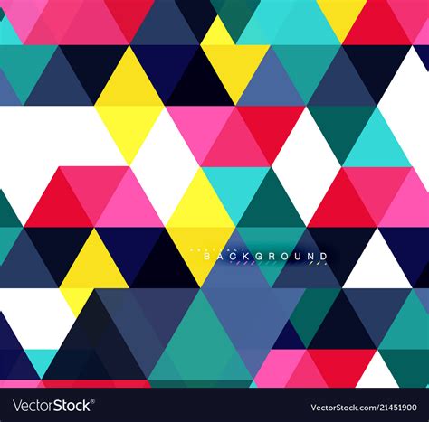 Multicolored Triangles Abstract Background Mosaic Vector Image