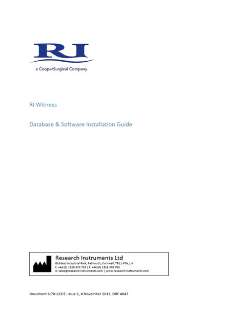 6 70 122it 1 Ri Witness Database And Software Installation Guide Pdf