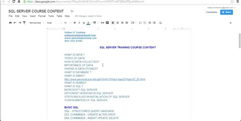 SQL server 2012 online training Day 1 video - SQL server basics video ...
