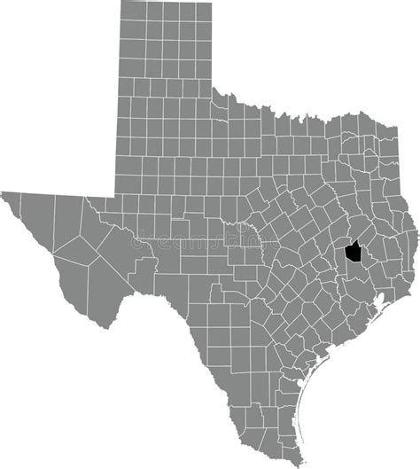 Location Map Of The Walker County Of Texas Usa Stock Vector