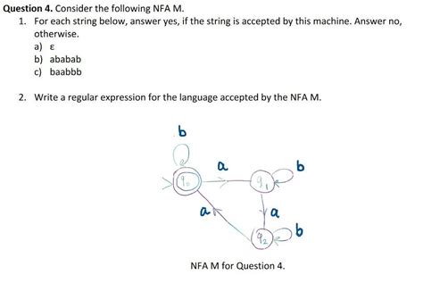 Solved Question Consider The Following NFA M For Each Chegg Com