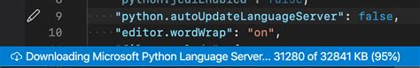 can t disable automatically updating microsoft python language server